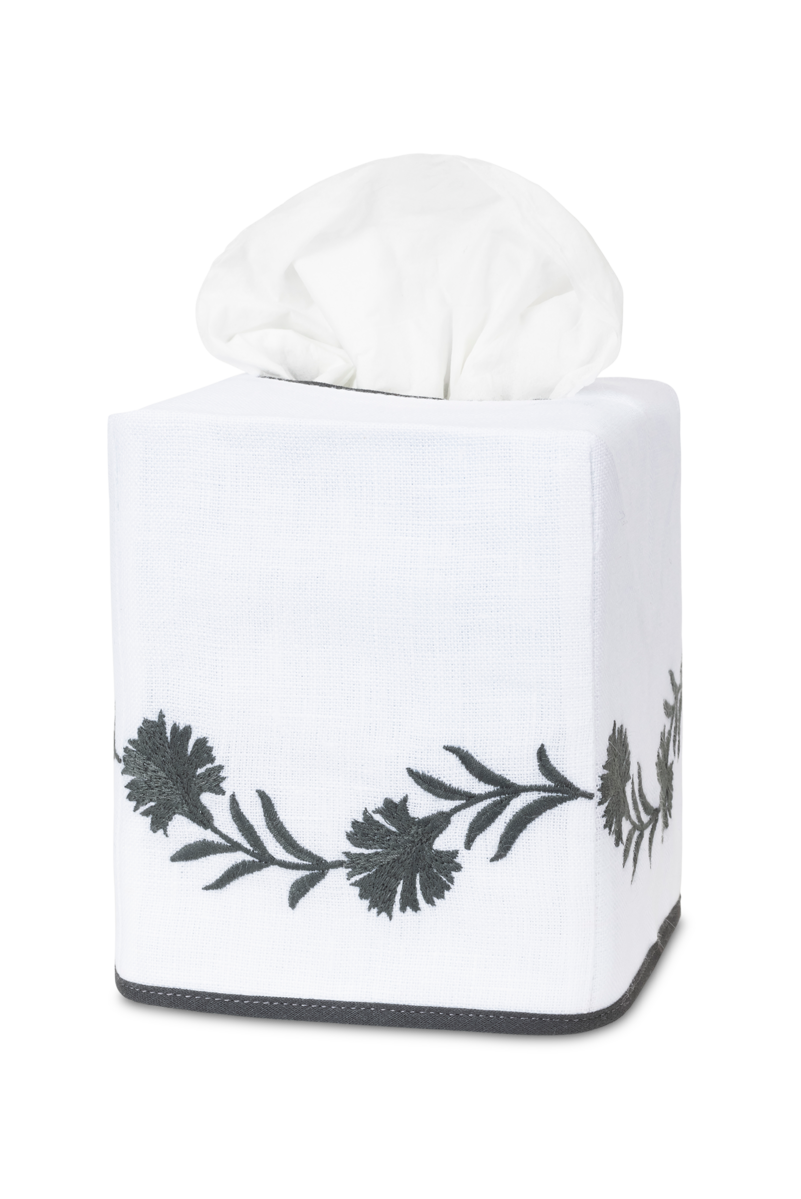 Daphne | Embroidered Tissue Box Cover – Linen Society